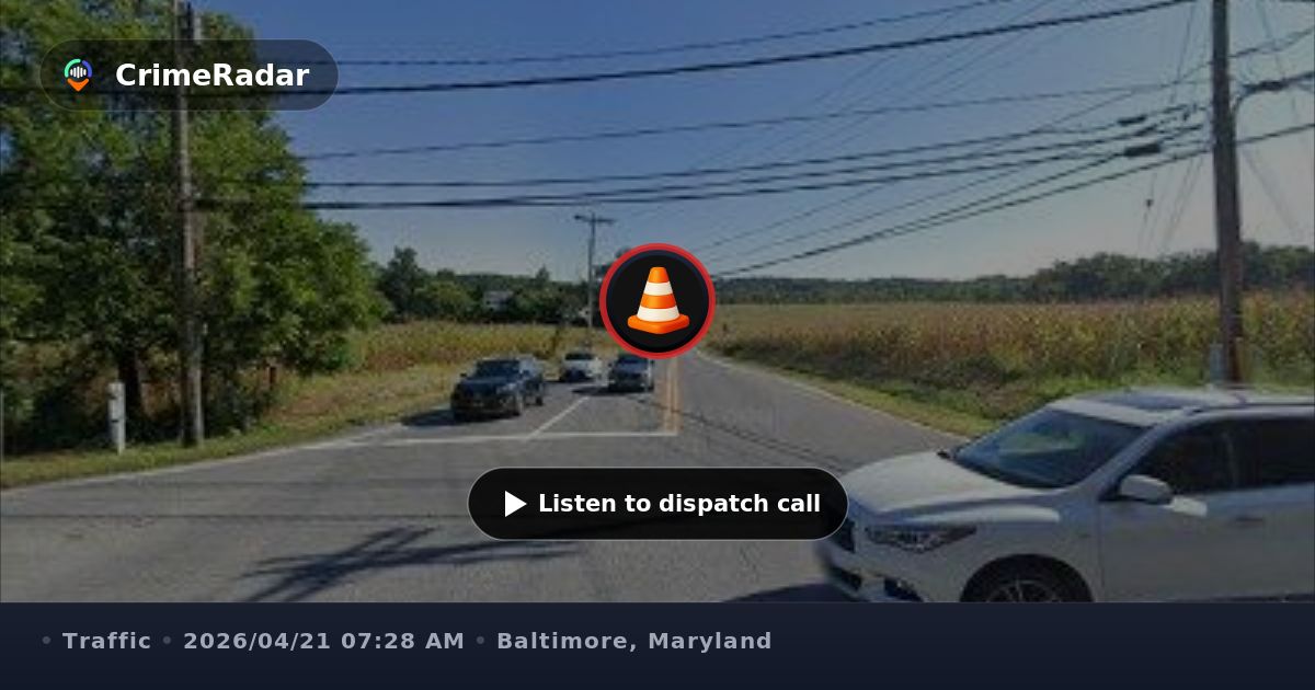 Single-car crash into ditch on Green Spring Valley Road, Baltimore ...