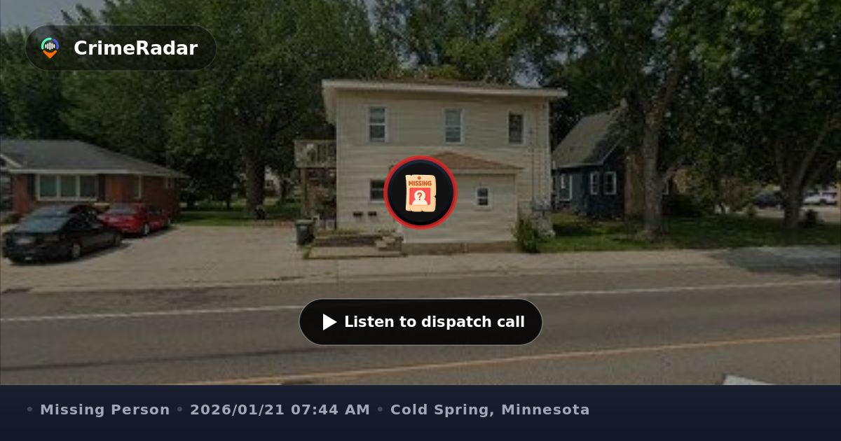 Possible missing person near Red River Avenue, Cold Spring MN | CrimeRadar
