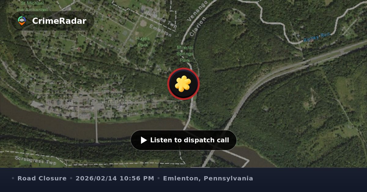 Truck removal causes extended road closure, Emlenton PA | CrimeRadar