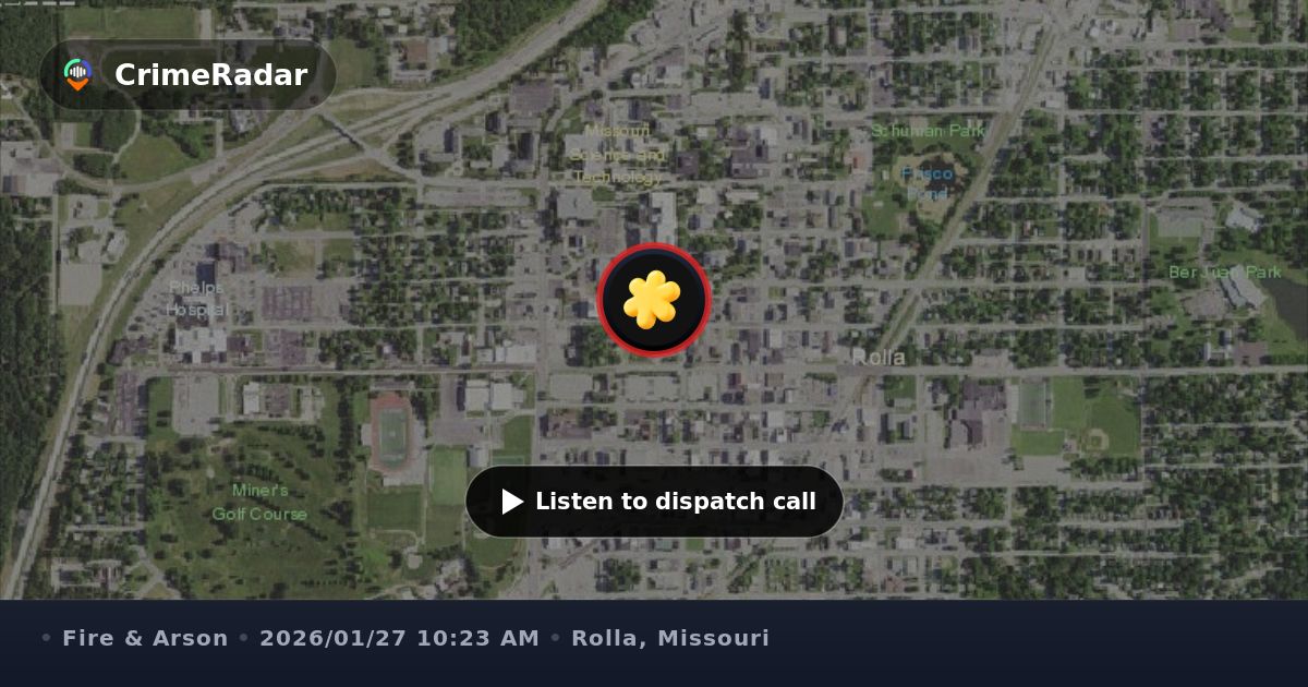 Fire alarm issue at fraternity building on State St, Rolla MO | CrimeRadar