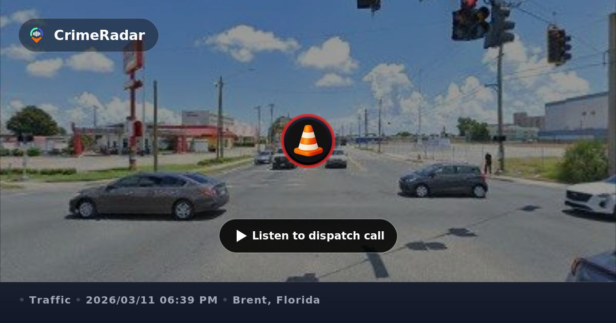 Two-car collision with injured person reported, Brent FL | CrimeRadar
