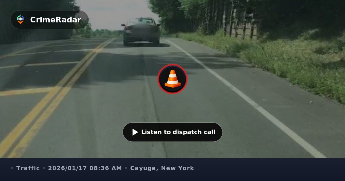 Car slides off Route 20 near pole, Cayuga County NY | CrimeRadar