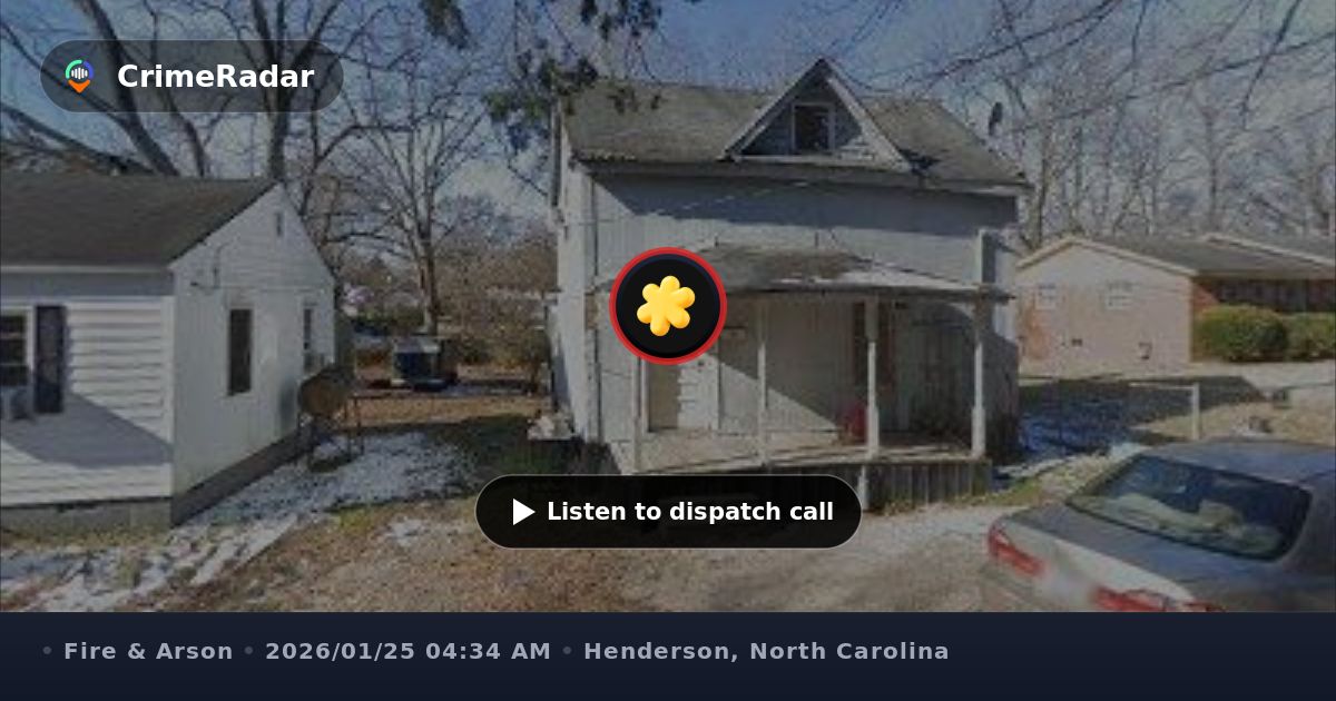 Fire crews battle structure fire near Pearl St, Henderson NC | CrimeRadar