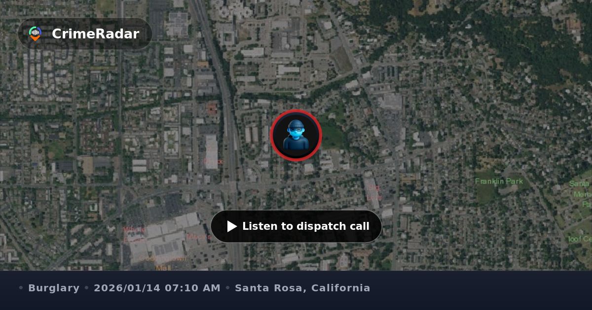 Possible residential alarm near Guerneville Rd, Santa Rosa CA | CrimeRadar