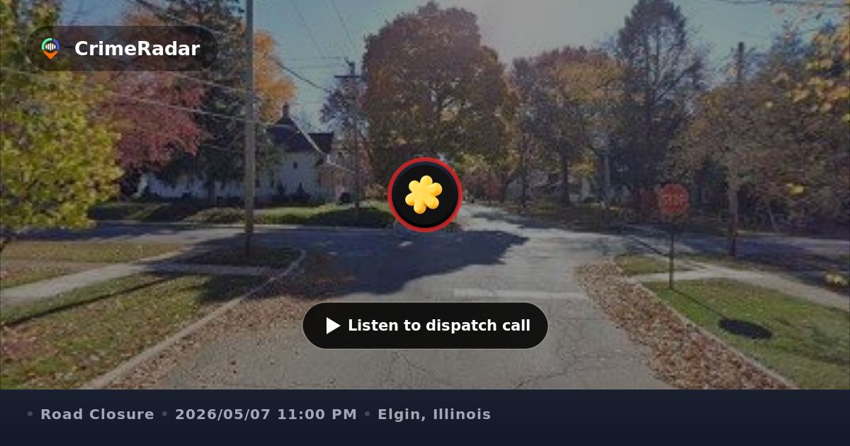 Road closed on Larkin due to live power lines, Elgin IL | CrimeRadar