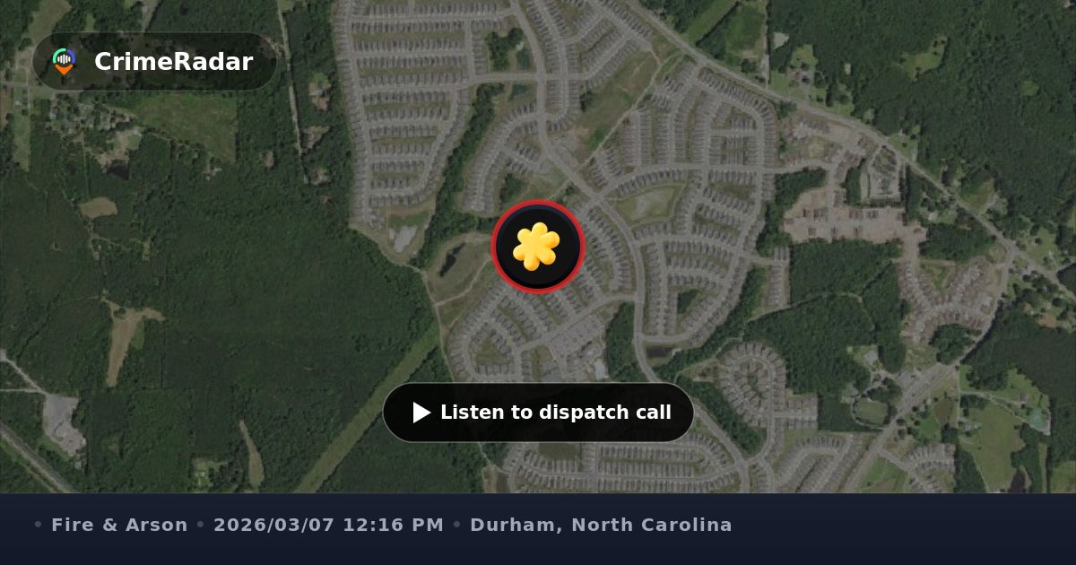 Structure fire reported on Carolina Arbors Drive, Durham NC | CrimeRadar