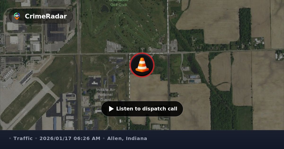 Vehicle hits utility pole near Bluffton Rd, Allen County IN | CrimeRadar