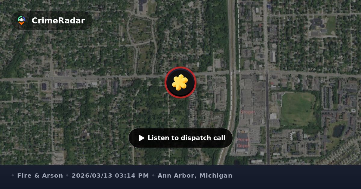 Downed electrical wire on fire at Charing Cross Road, Ann Arbor MI ...
