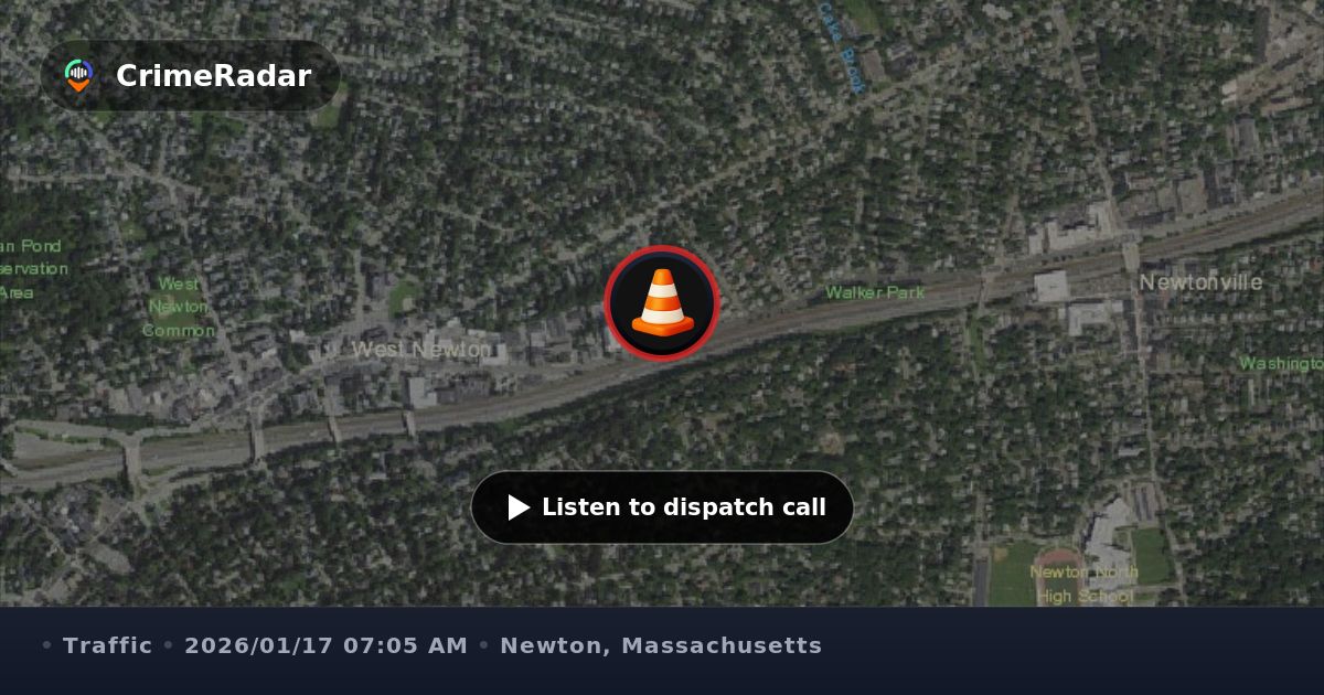 Driver runs out of gas on Massachusetts Turnpike, Newton MA | CrimeRadar