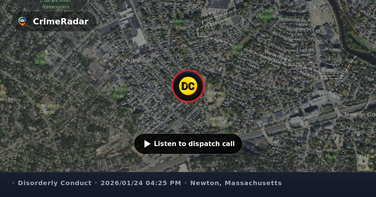Officers respond to argument near Middle St, Newton MA | CrimeRadar