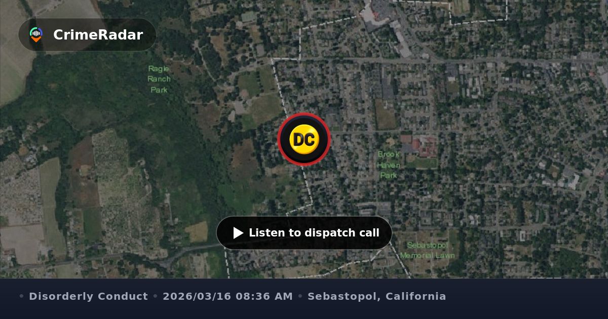 Noise disturbance reported from trailer in lot, Sebastopol CA | CrimeRadar