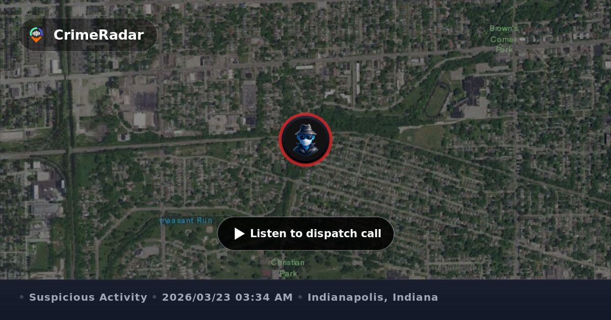 Suspicious vehicle reported on Fletcher Avenue, Indianapolis IN ...
