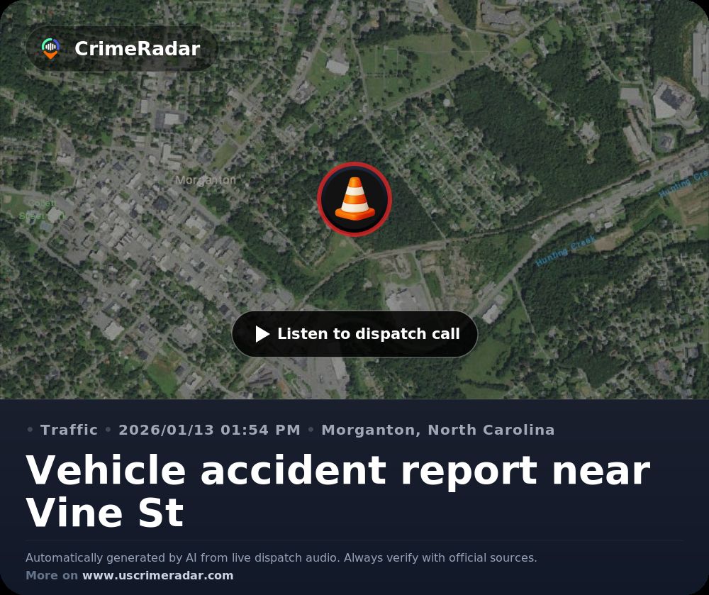 Vehicle accident report near Vine St, Morganton NC | CrimeRadar