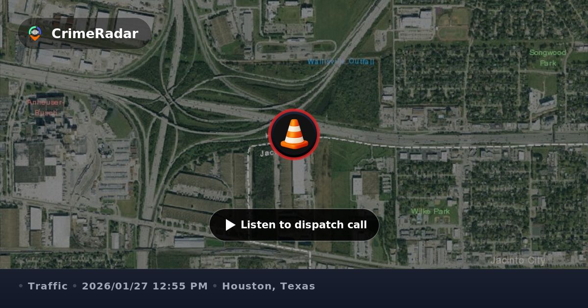 Serious traffic collision near East Freeway, Houston TX | CrimeRadar