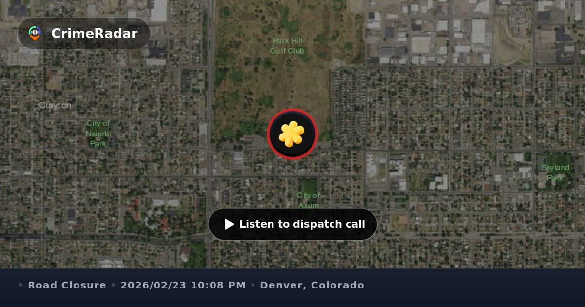 Bus blocked by road closure at Colorado Boulevard, Denver CO | CrimeRadar