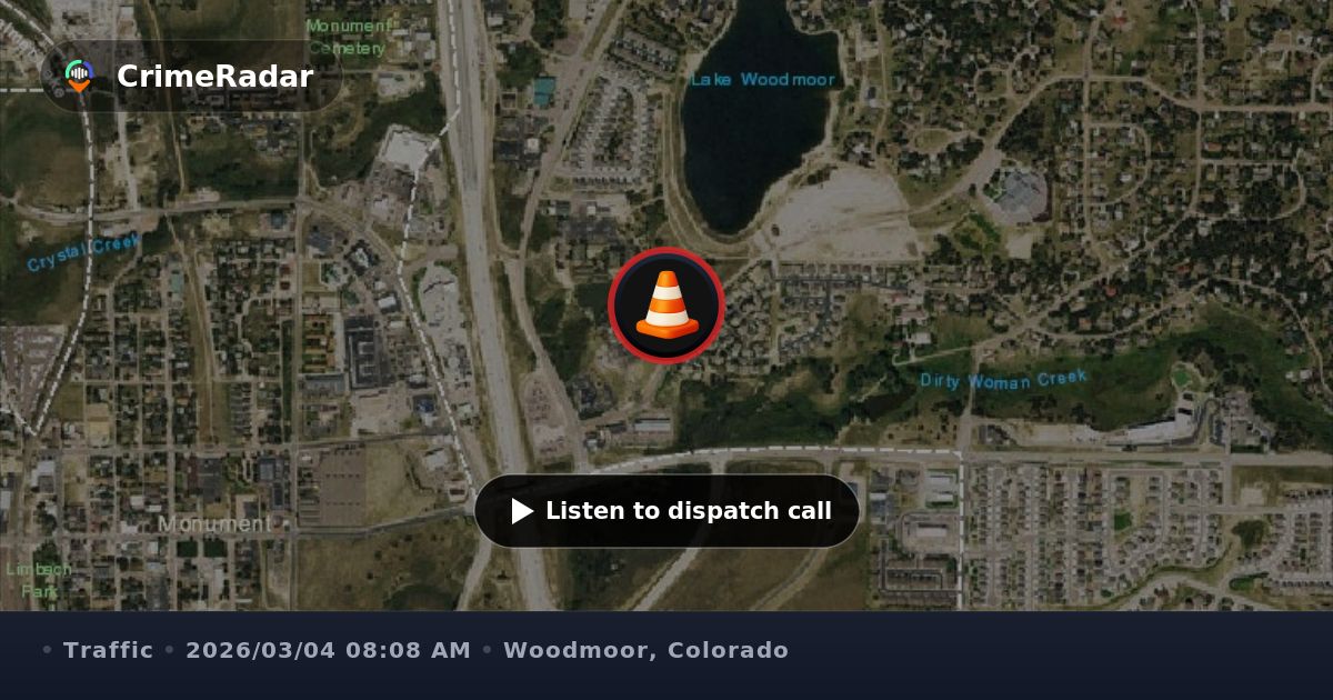 Three-car crash on West Highway 105 in Monument, Woodmoor CO | CrimeRadar