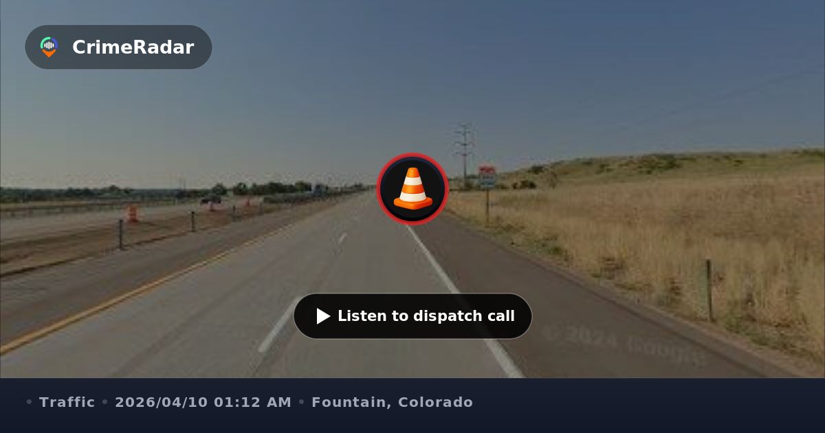 Rollover crash with entrapment on I-25 southbound, Fountain CO | CrimeRadar