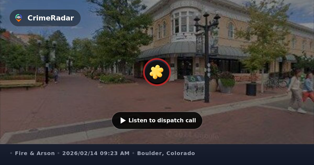 Structure fire at Pearl Street and 13th Street, Boulder CO | CrimeRadar