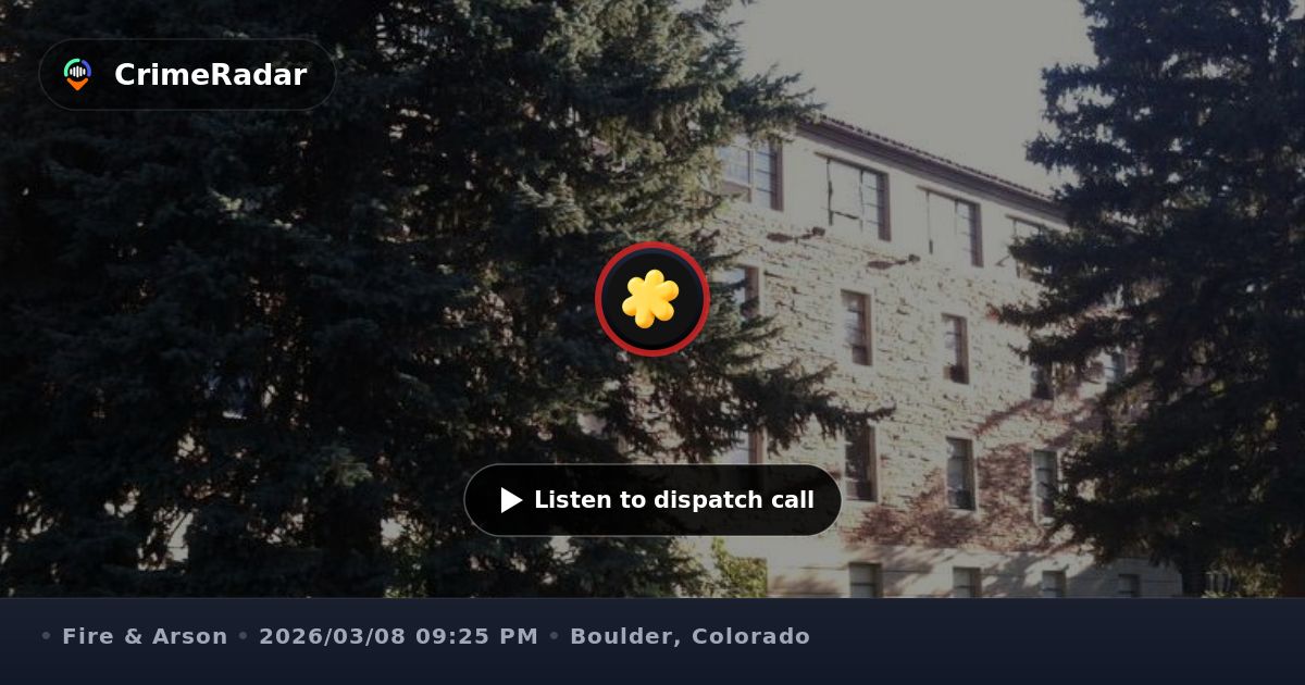 Fire alarm at Willard Hall after lobby cooking, Boulder CO | CrimeRadar