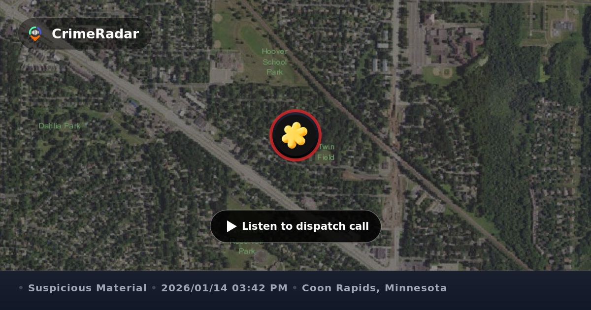 Suspicious substance found near Partridge Cir, Coon Rapids MN | CrimeRadar
