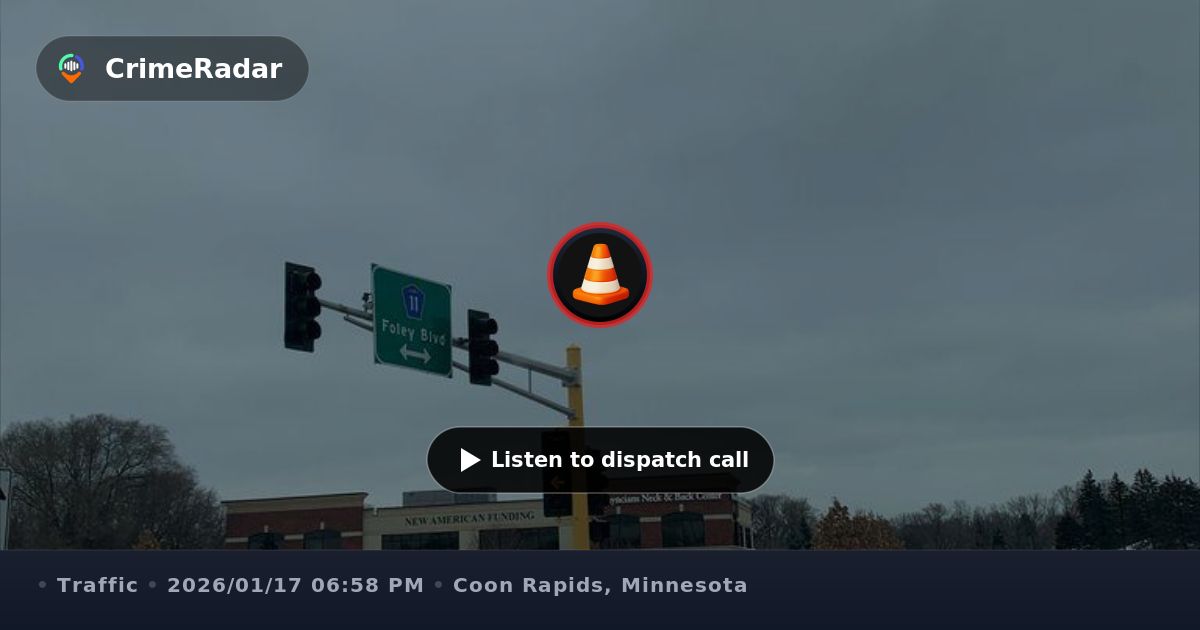 Two-vehicle crash near Foley Blvd and 101st Ave, Coon Rapids MN ...