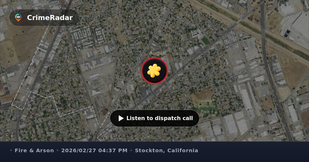 Vehicle fire reported on Waterloo Road, Stockton CA | CrimeRadar
