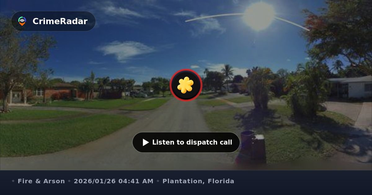 Possible commercial fire near Northwest 9th St, Plantation FL | CrimeRadar