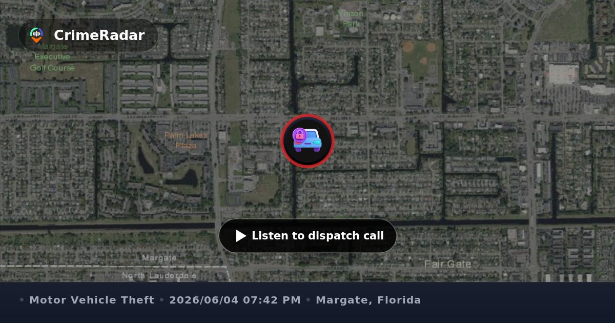 Blue Mazda minivan reported stolen from residence, Margate FL | CrimeRadar