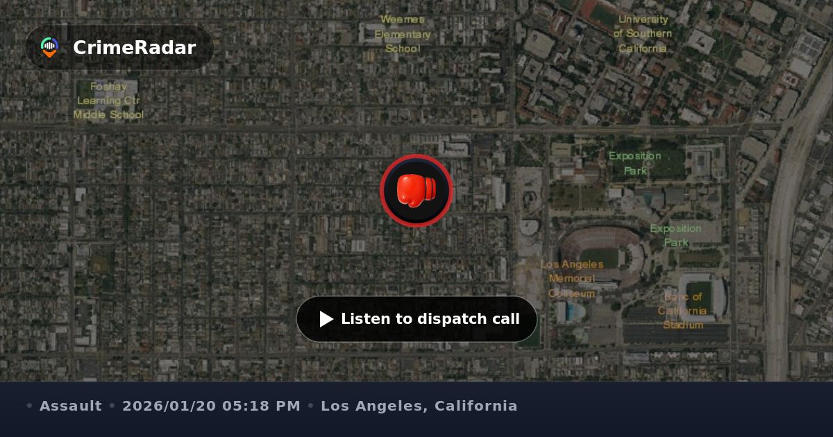 Possible assault near Martin Luther King Jr Blvd, Los Angeles CA ...