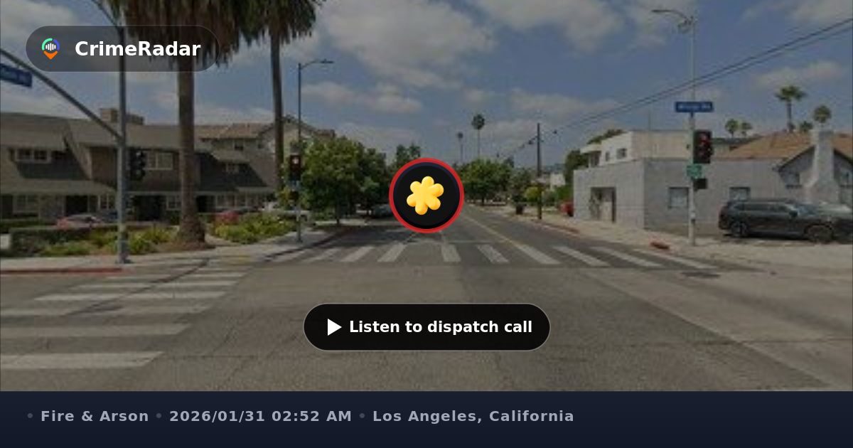 Possible arson near Fountain and Wilcox, Los Angeles CA | CrimeRadar