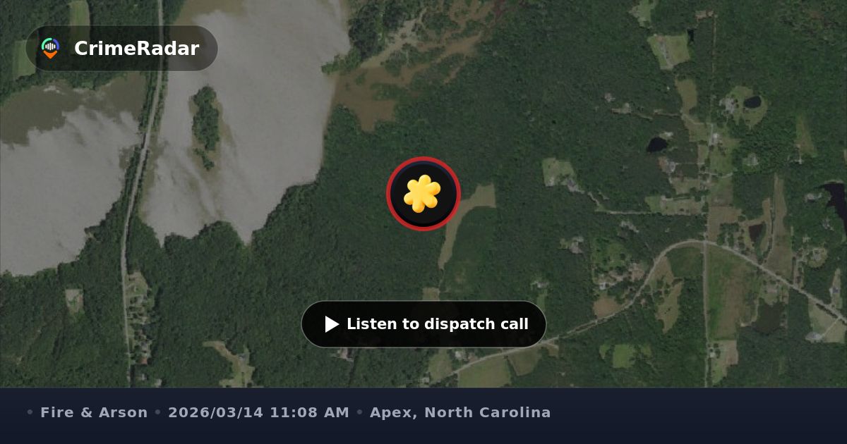 Tree down on live power line causes fire, Apex NC | CrimeRadar