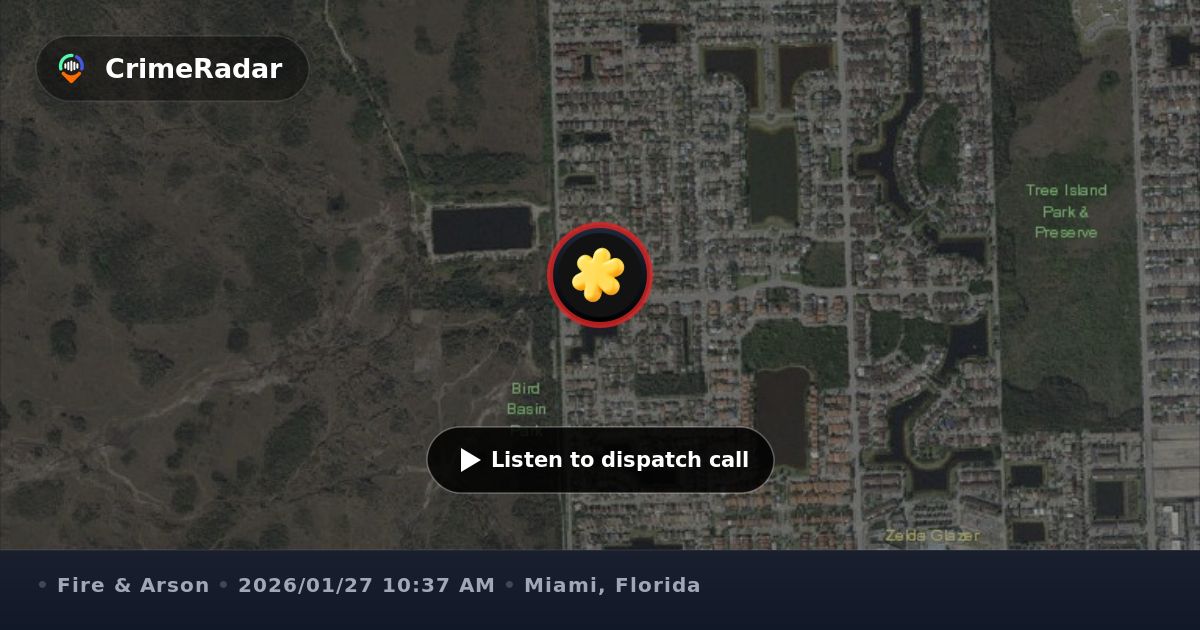 Fire crew checks possible carbon monoxide alarm, Miami FL | CrimeRadar