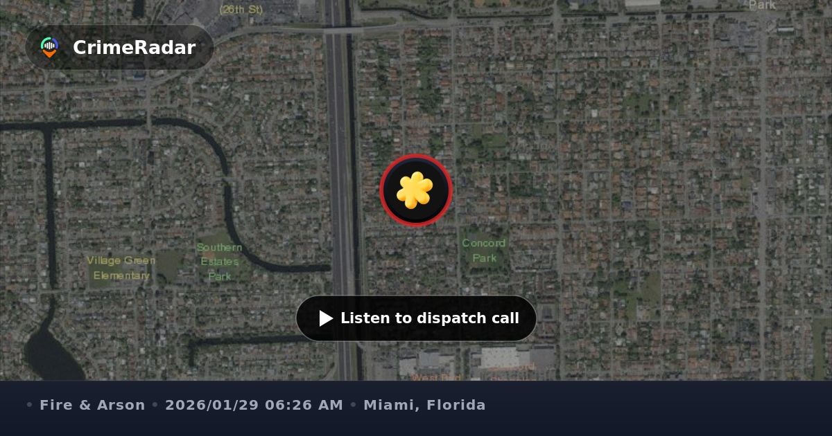 Electrical pole sparking near Bird Road, Miami FL | CrimeRadar