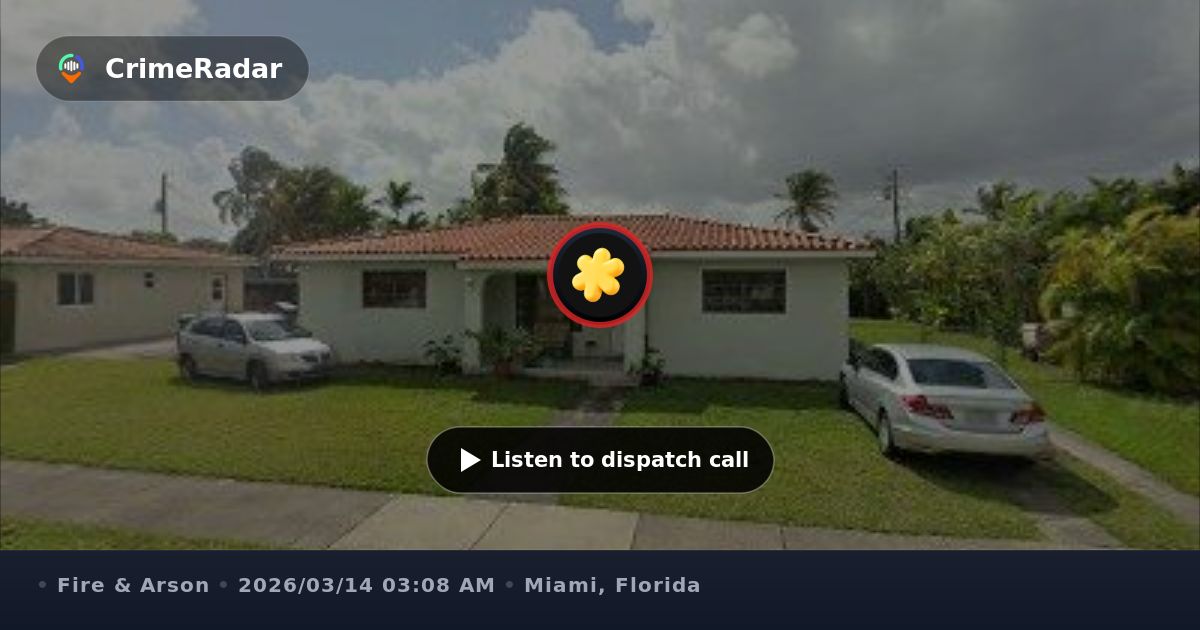 Transformer and tree on fire in Miami neighborhood, Miami FL | CrimeRadar