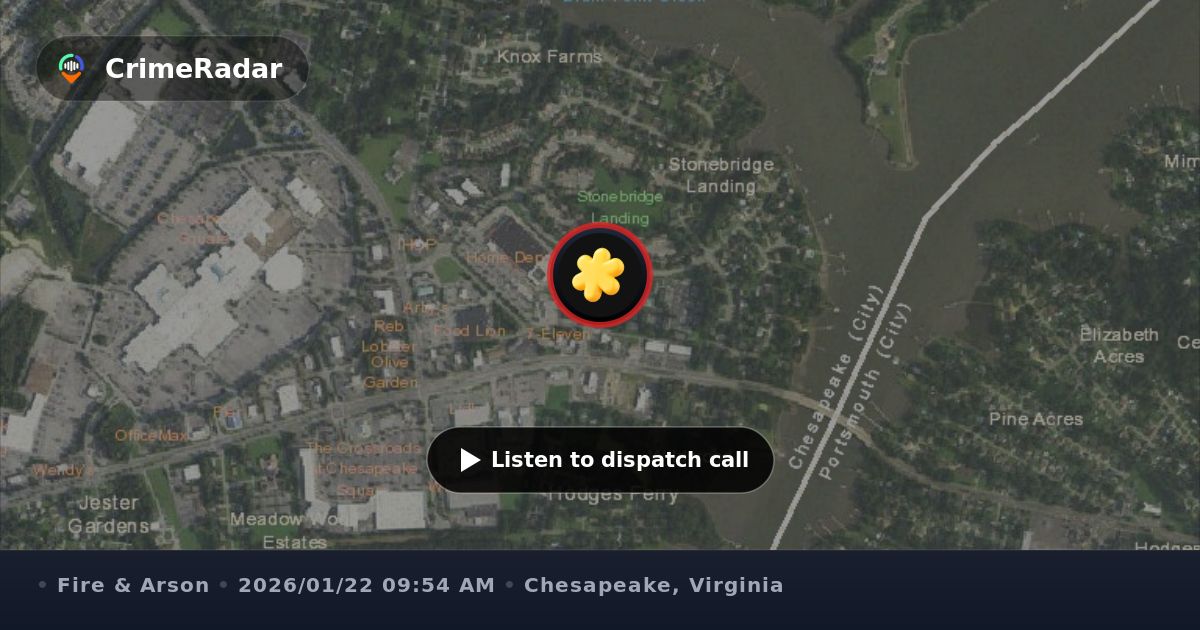 Fire crews respond to alarm near Colts Way, Chesapeake VA | CrimeRadar