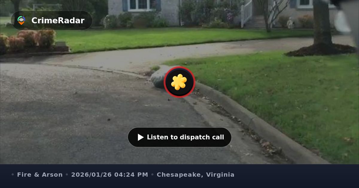 Possible residential fire near Granada Dr, Chesapeake VA | CrimeRadar