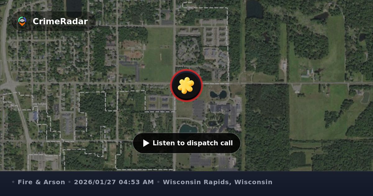 Fire alarm at educational building on Peach St, Wisconsin Rapids WI ...