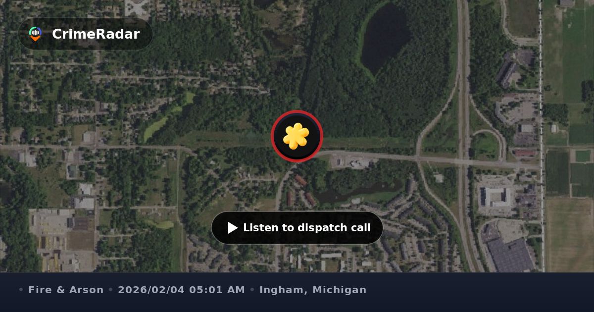 Fire reported near Jolly and Dunckel roads, Ingham County MI | CrimeRadar
