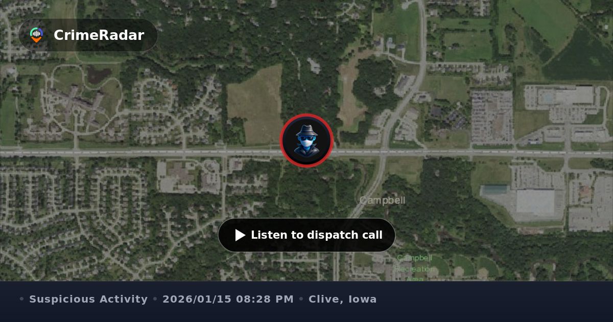 Deputies monitor suspicious vehicle near Hickman Rd, Clive IA | CrimeRadar
