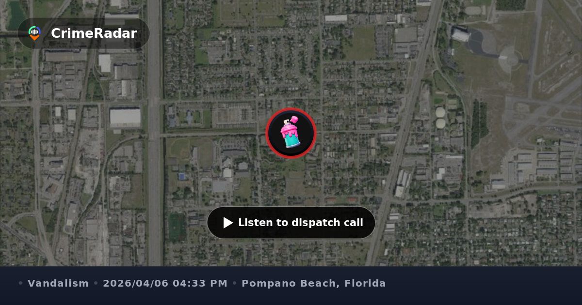 Person tearing up road sign in open lot, Pompano Beach FL | CrimeRadar