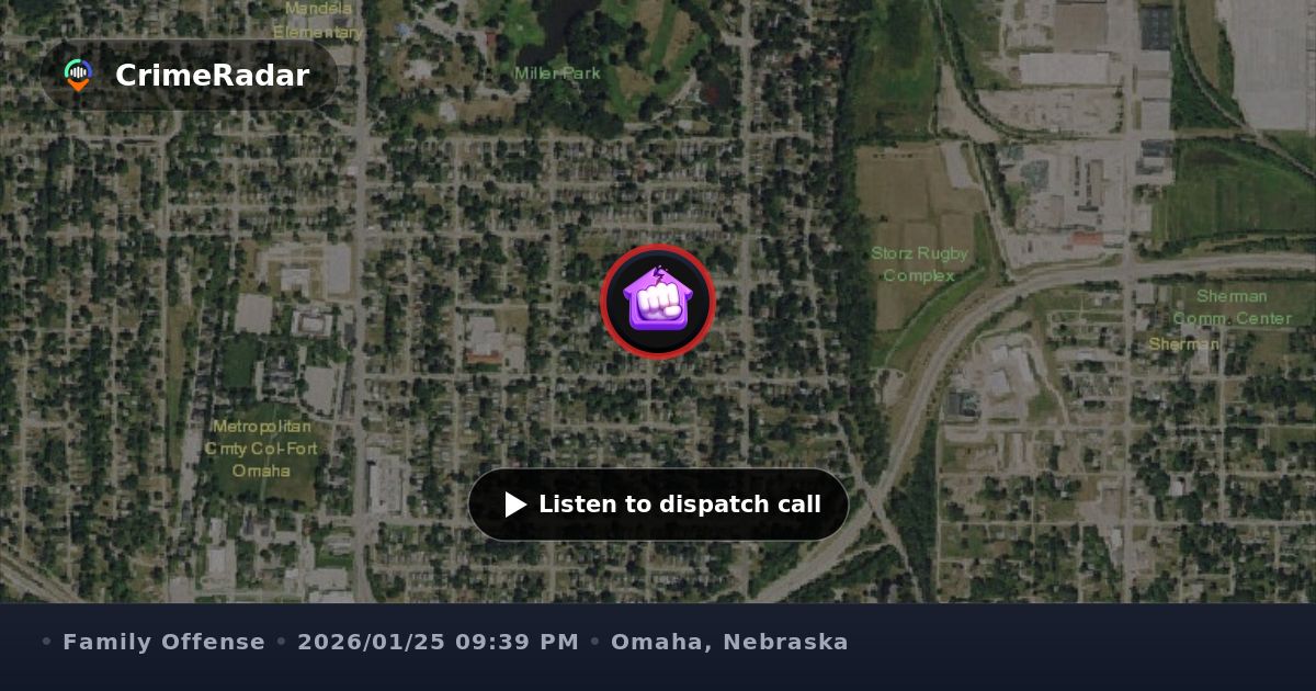 Possible assault between family members near N 27th St, Omaha NE | CrimeRadar