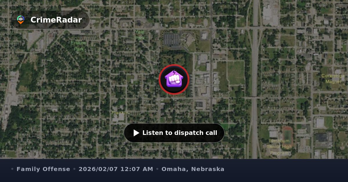 Family disturbance with son trying to break door, Omaha NE | CrimeRadar