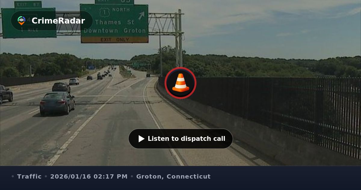 Traffic operation on I-95 near Gold Star Bridge, Groton CT | CrimeRadar