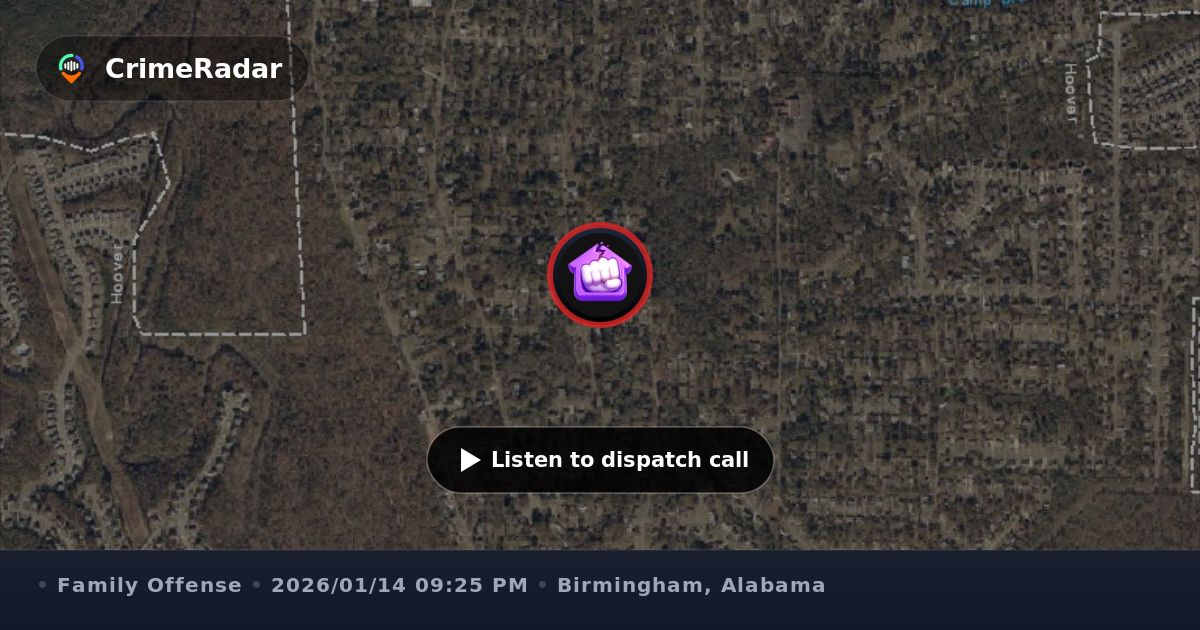 Possible domestic situation near Woodledge Dr, Birmingham AL | CrimeRadar