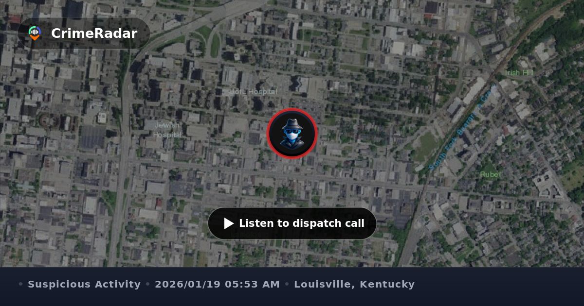 Officers check unsecured door near Pierce Alley, Louisville KY | CrimeRadar