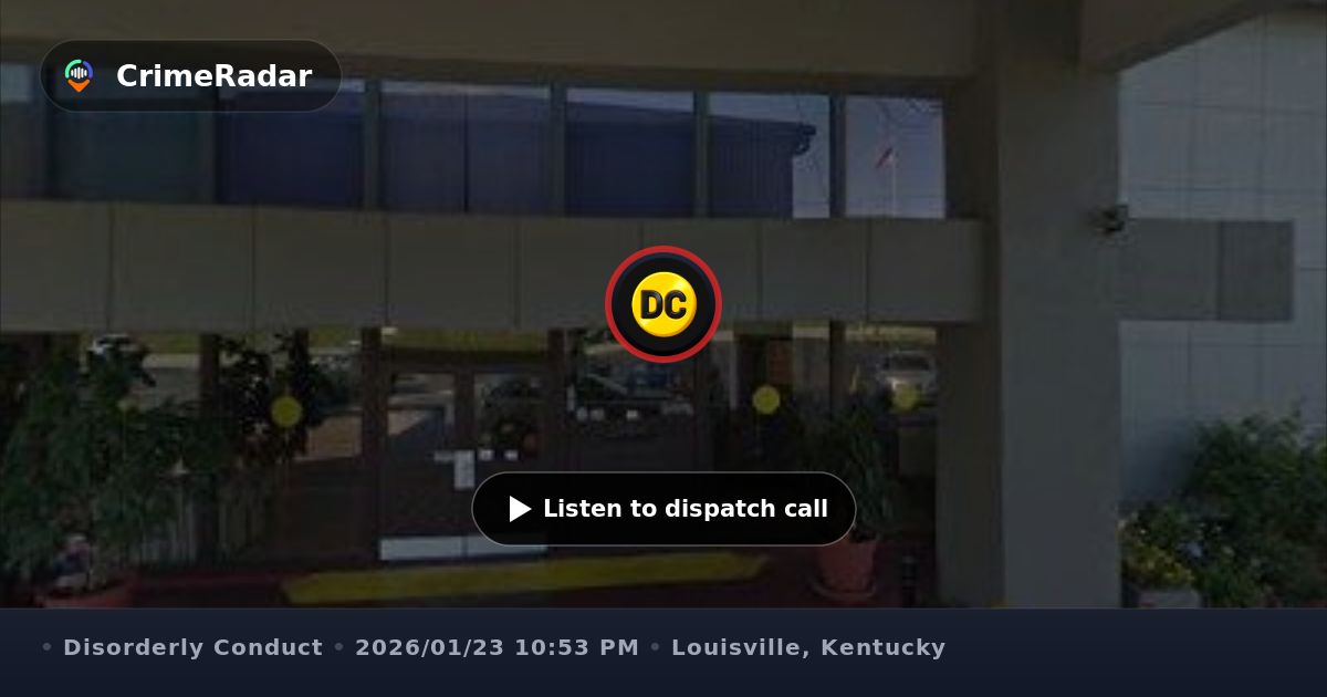 Disruptive guest causes disturbance near Arthur St, Louisville KY ...