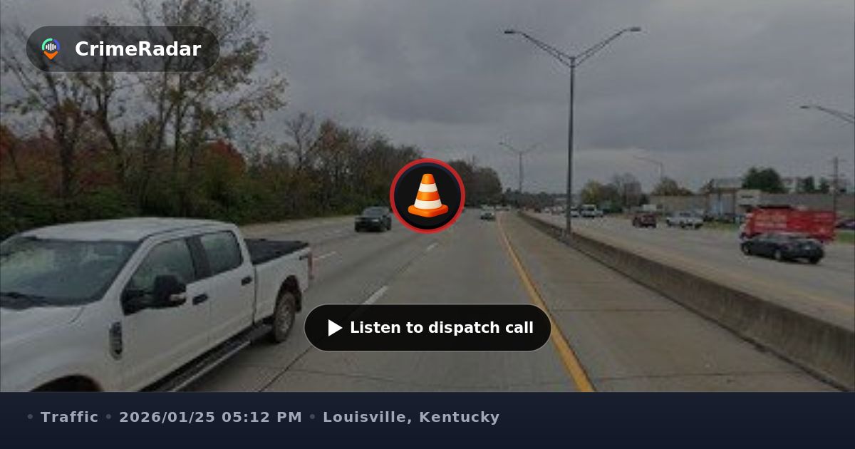 Red car stuck in snow blocks ramp on I-264, Louisville KY | CrimeRadar