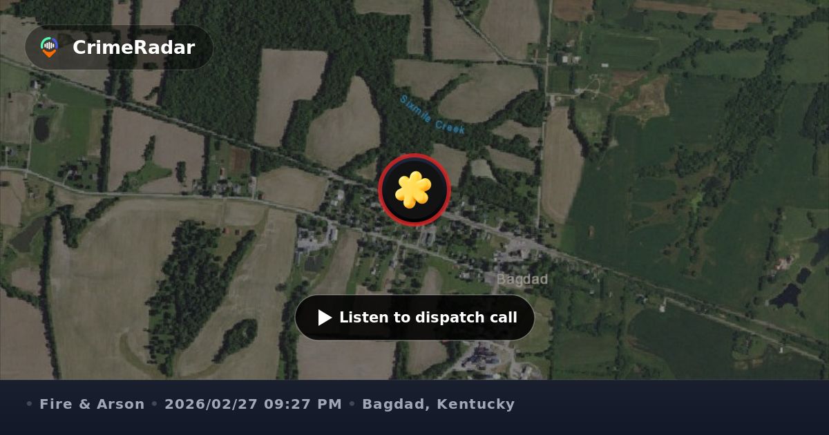 Fire incident reported in Bagdad area, Bagdad KY | CrimeRadar