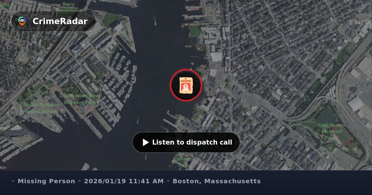 Search under way for missing person near Maverick Square, Boston MA ...