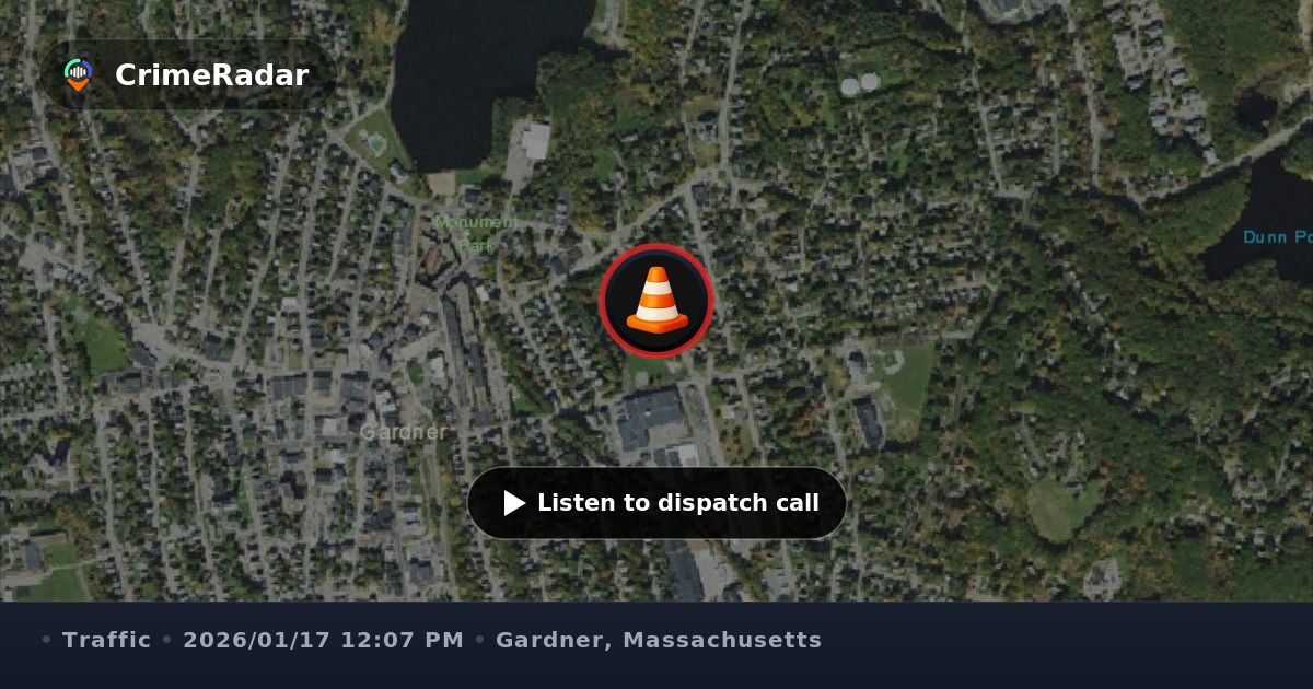 Officer checks for possible accident near Main St, Gardner MA | CrimeRadar